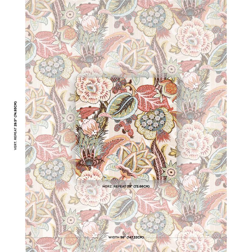 Zanzibar Linen Print - Pink Fabrics | Schumacher