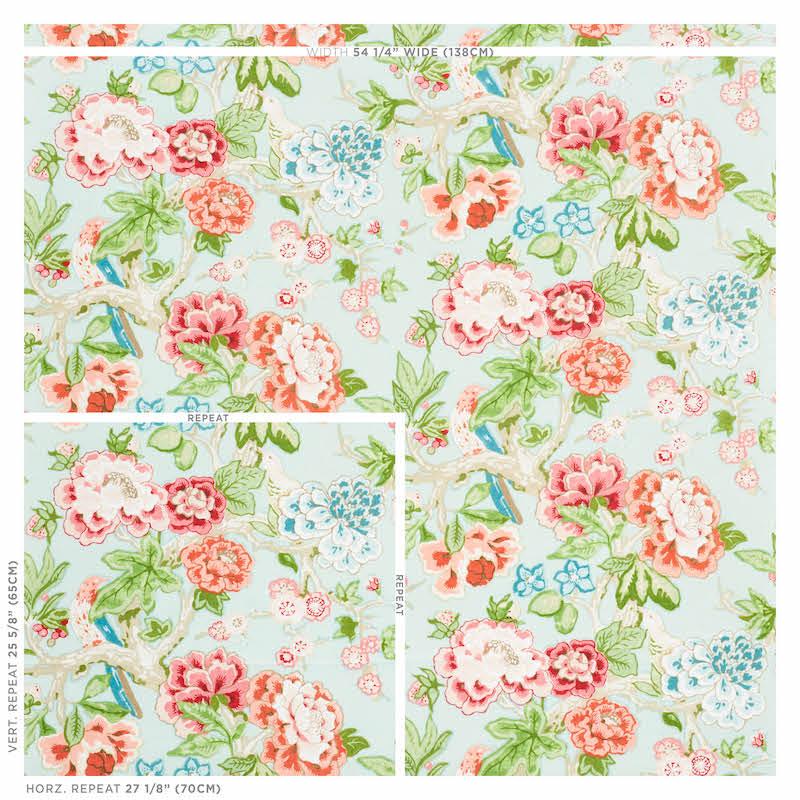 Bermuda Blossoms - Aqua Fabrics | Schumacher