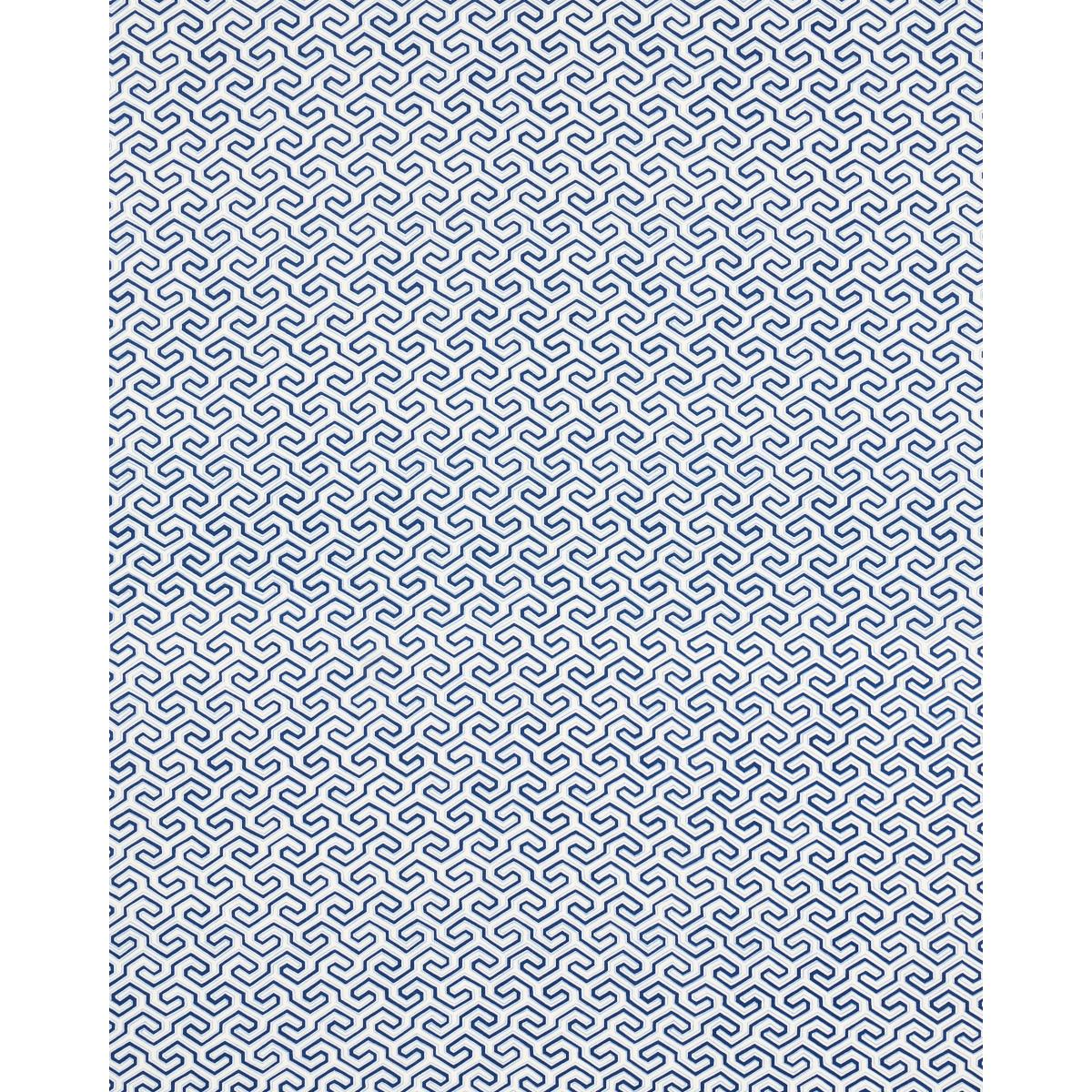 Ming Fret Print - Blue Fabrics | Schumacher