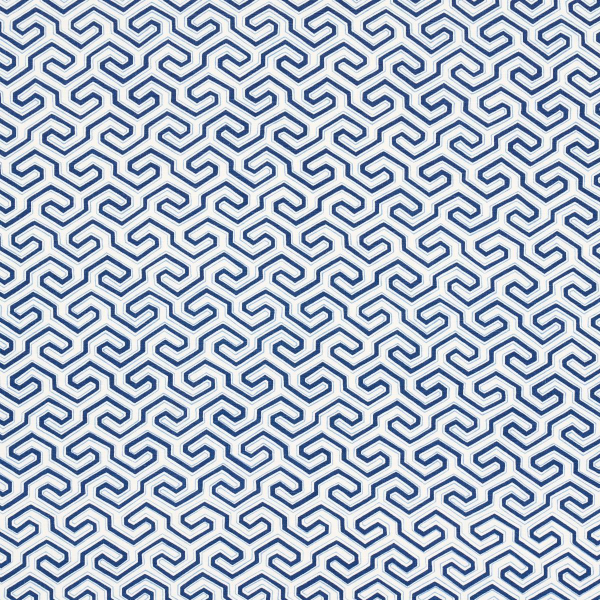 Ming Fret Print - Blue Fabrics | Schumacher