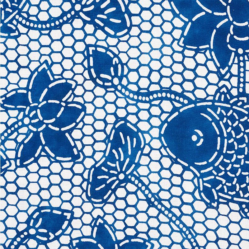 Lotus Batik - Indigo Fabrics | Schumacher