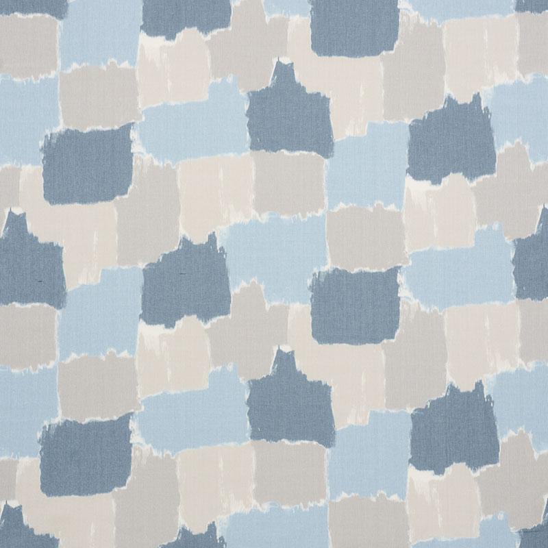 Colorblock Ikat - Denim Fabrics | Schumacher