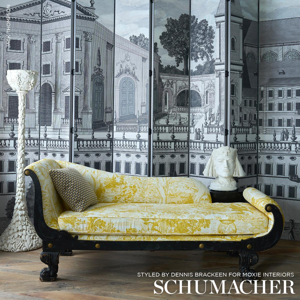 Modern Toile - Yellow Fabrics | Schumacher