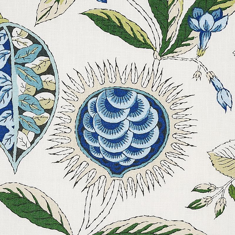 Roca Redonda - Blue & Ivory Fabrics | Schumacher