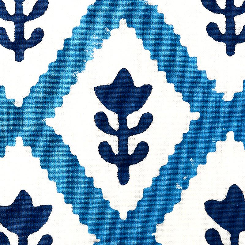Buti Hand Block Print - Blue Fabrics | Schumacher