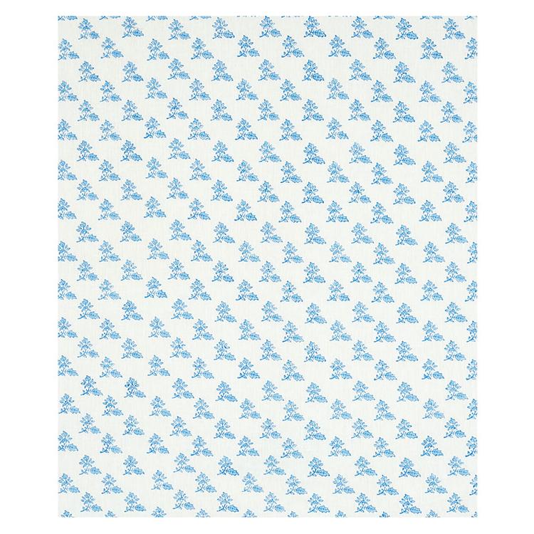 Torbay Hand Blocked Print - Blue Fabrics | Schumacher