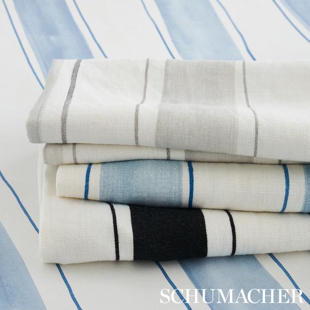Tracing Stripes - Sky Fabrics | Schumacher