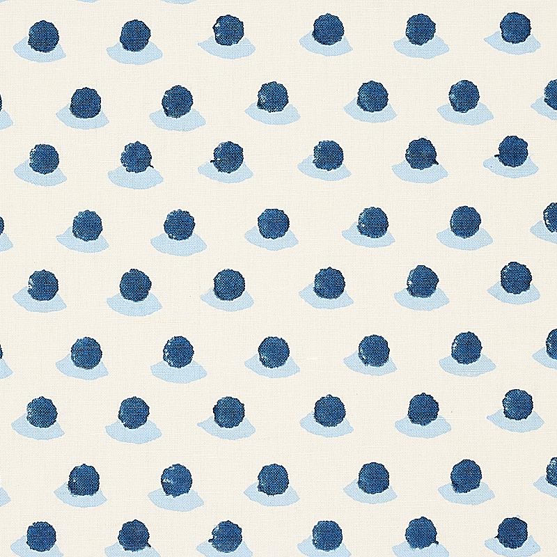 Berry Hand Block Print - Indigo & Sky Fabrics | Schumacher