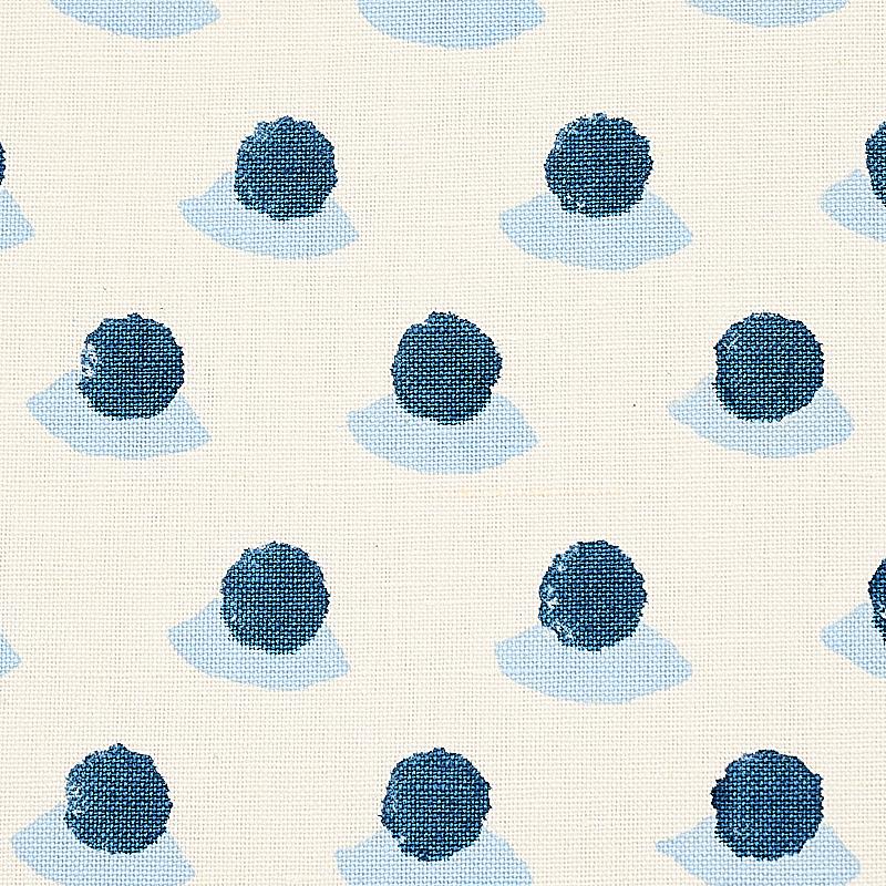 Berry Hand Block Print - Indigo & Sky Fabrics | Schumacher