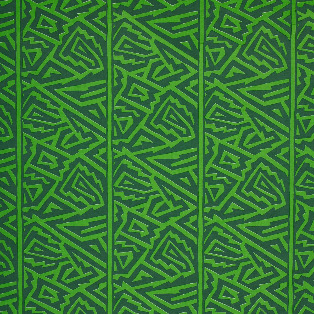 Jagged Maze - Green Fabrics | Schumacher