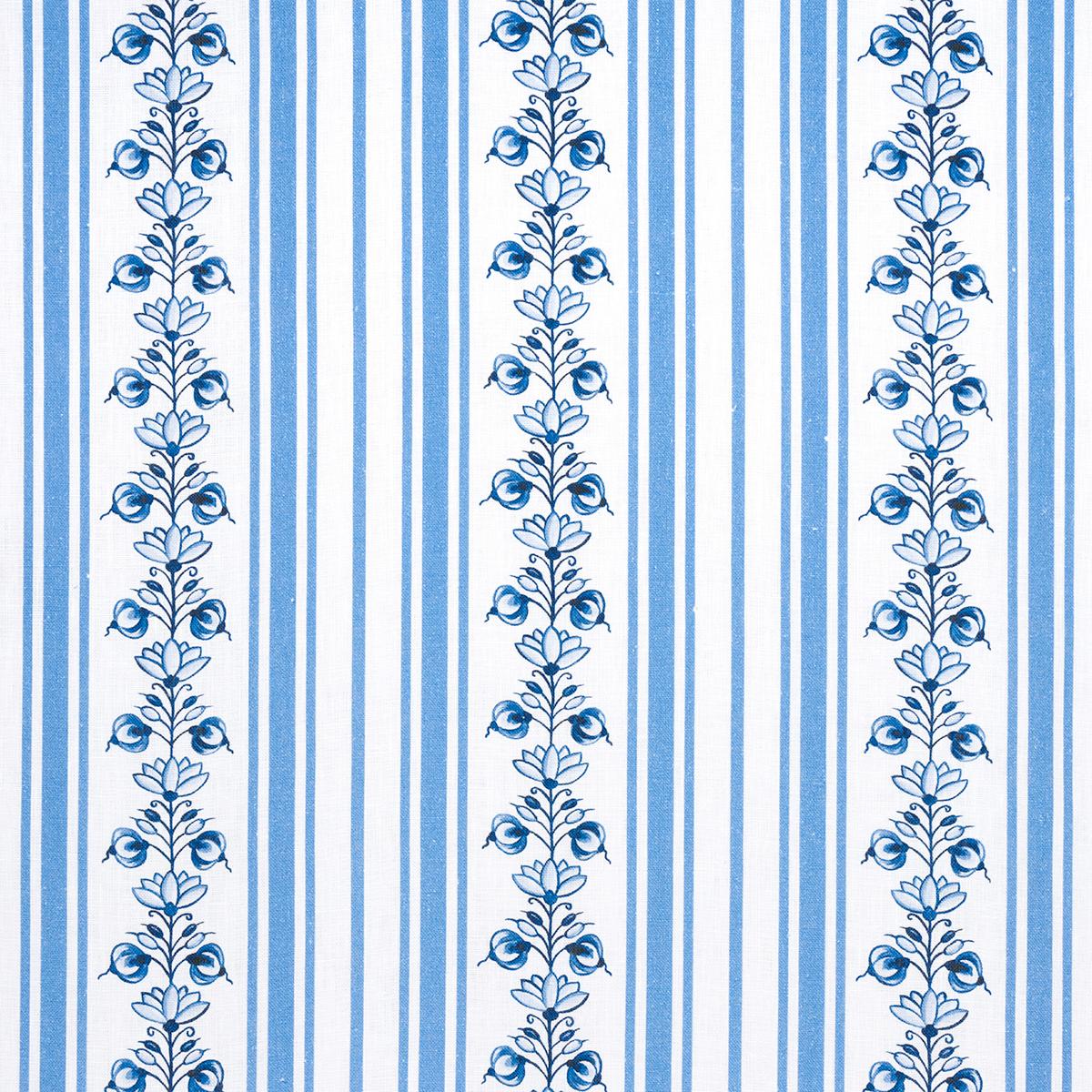Delft Stripe - Cornflower Blue Fabrics | Schumacher