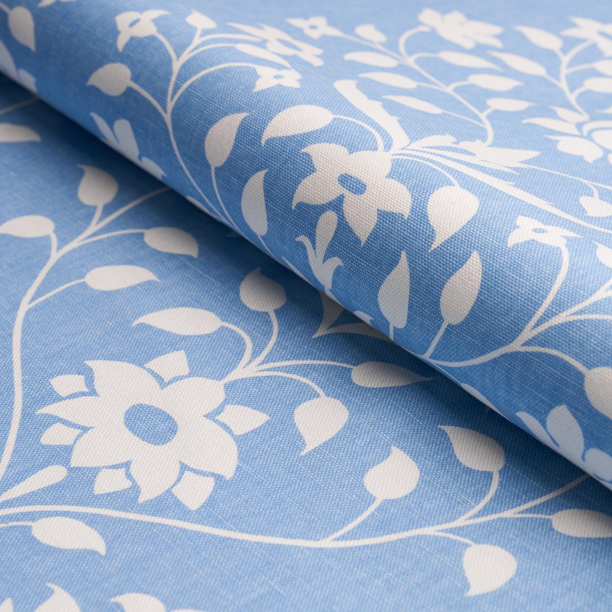 Jaipur Mughal Flower - Cornflower Blue Fabrics | Schumacher