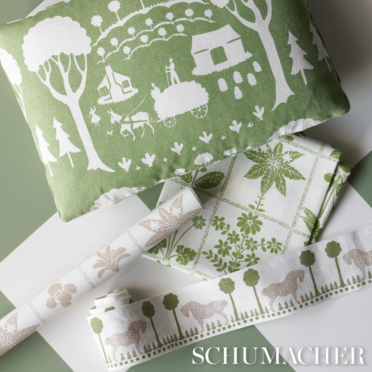 Farm Scene - Green Fabrics | Schumacher