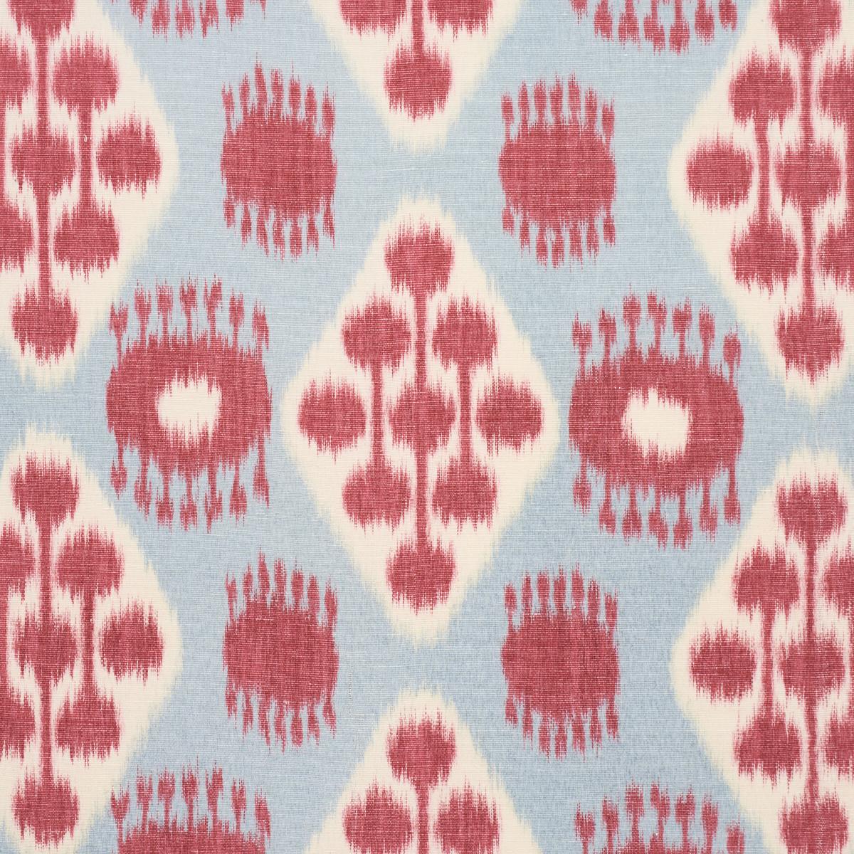 Hamilton Ikat - Sky And Cherry Fabrics | Schumacher