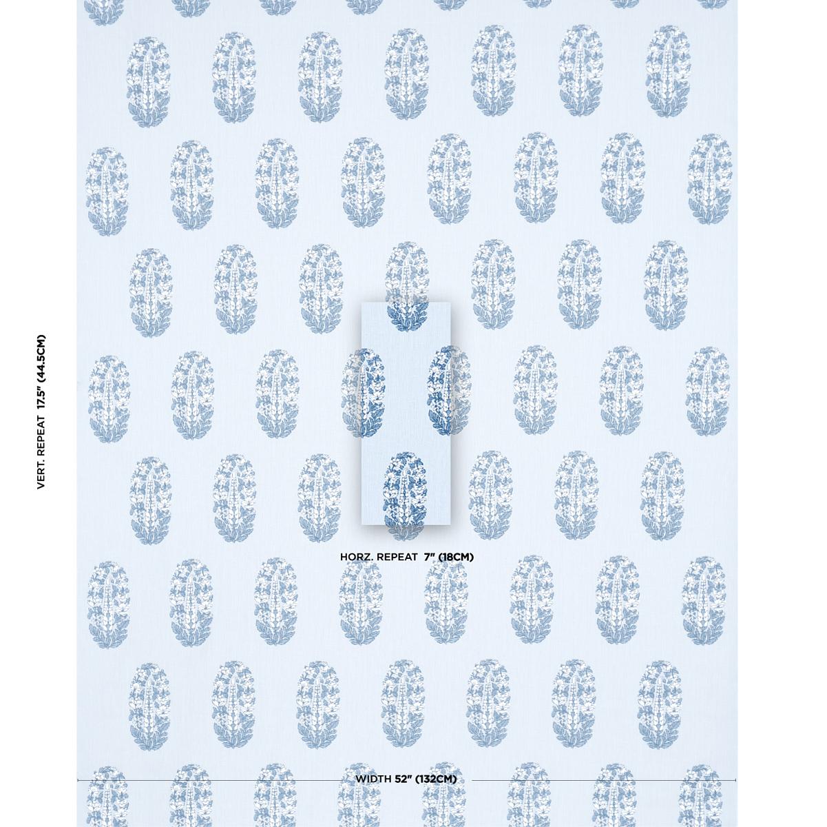 Askandra Flower - Chambray Fabrics | Schumacher