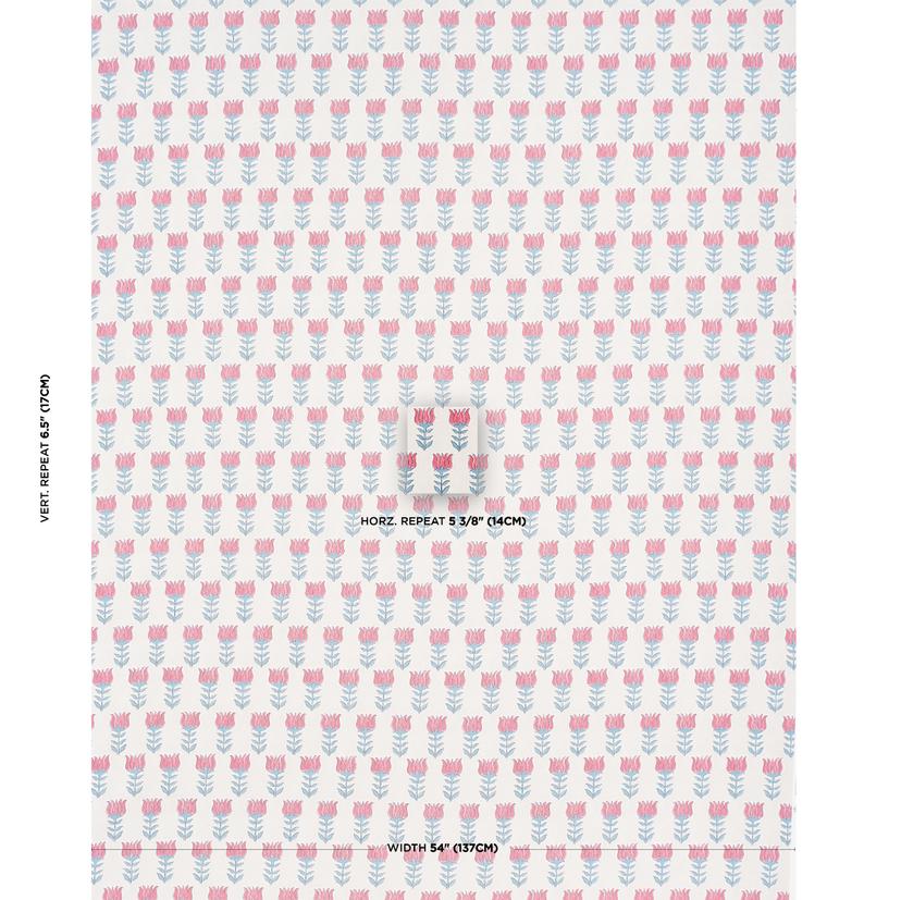 Mia Tulip - Delft & Crimson Fabrics | Schumacher