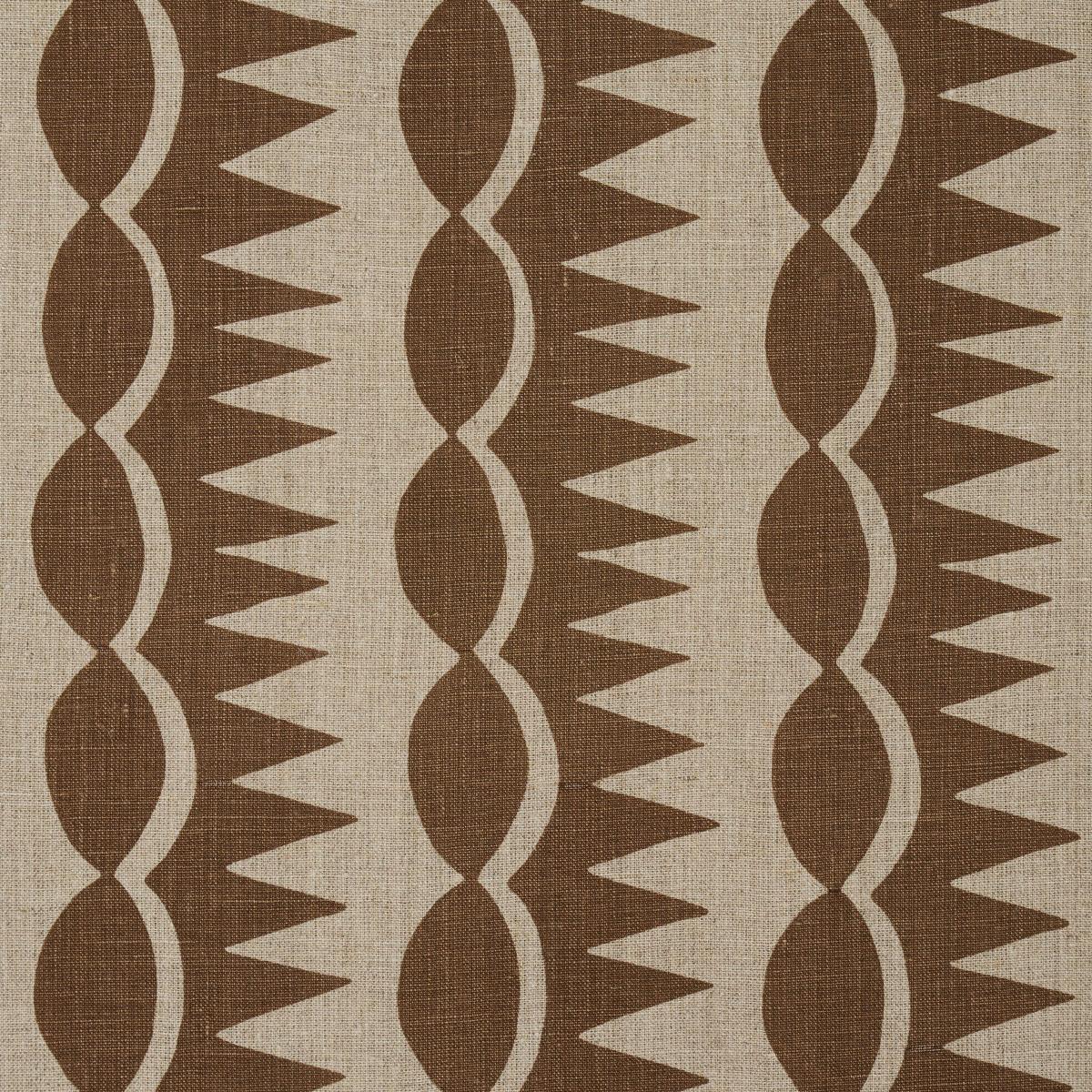 Dagger Stripe - Brown On Natural Fabrics | Schumacher