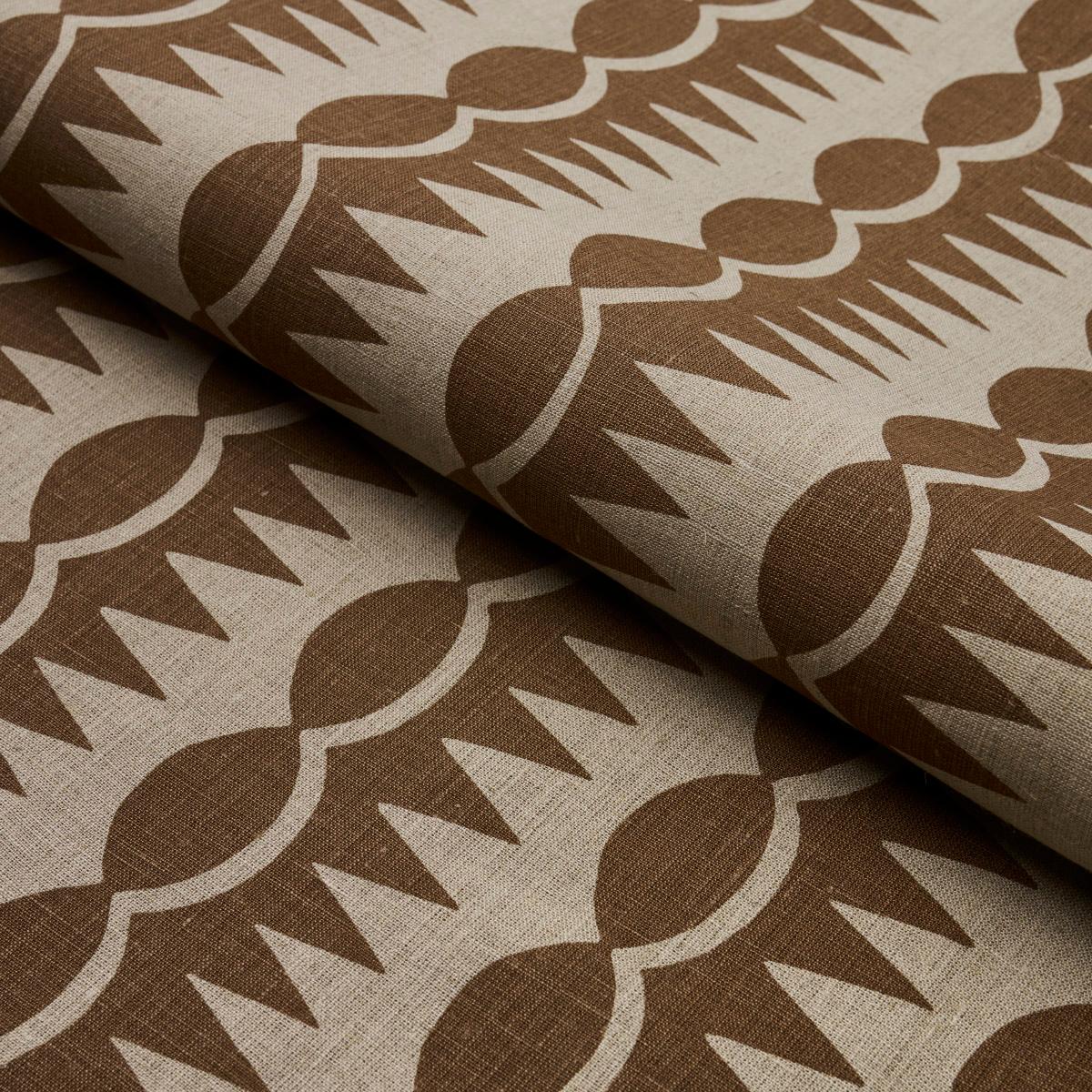 Dagger Stripe - Brown On Natural Fabrics | Schumacher