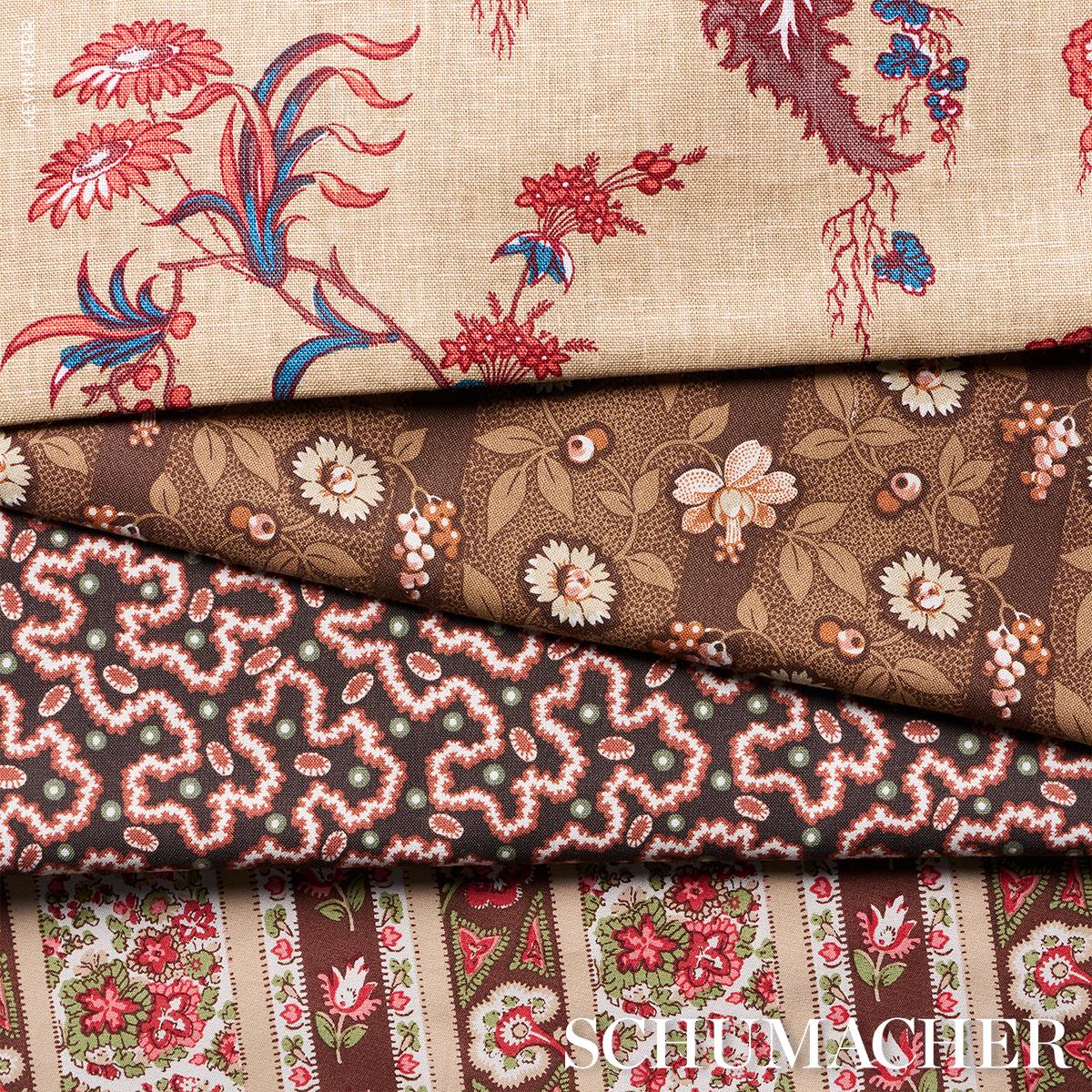 Ines Paisley - Rose & Cognac Fabrics | Schumacher