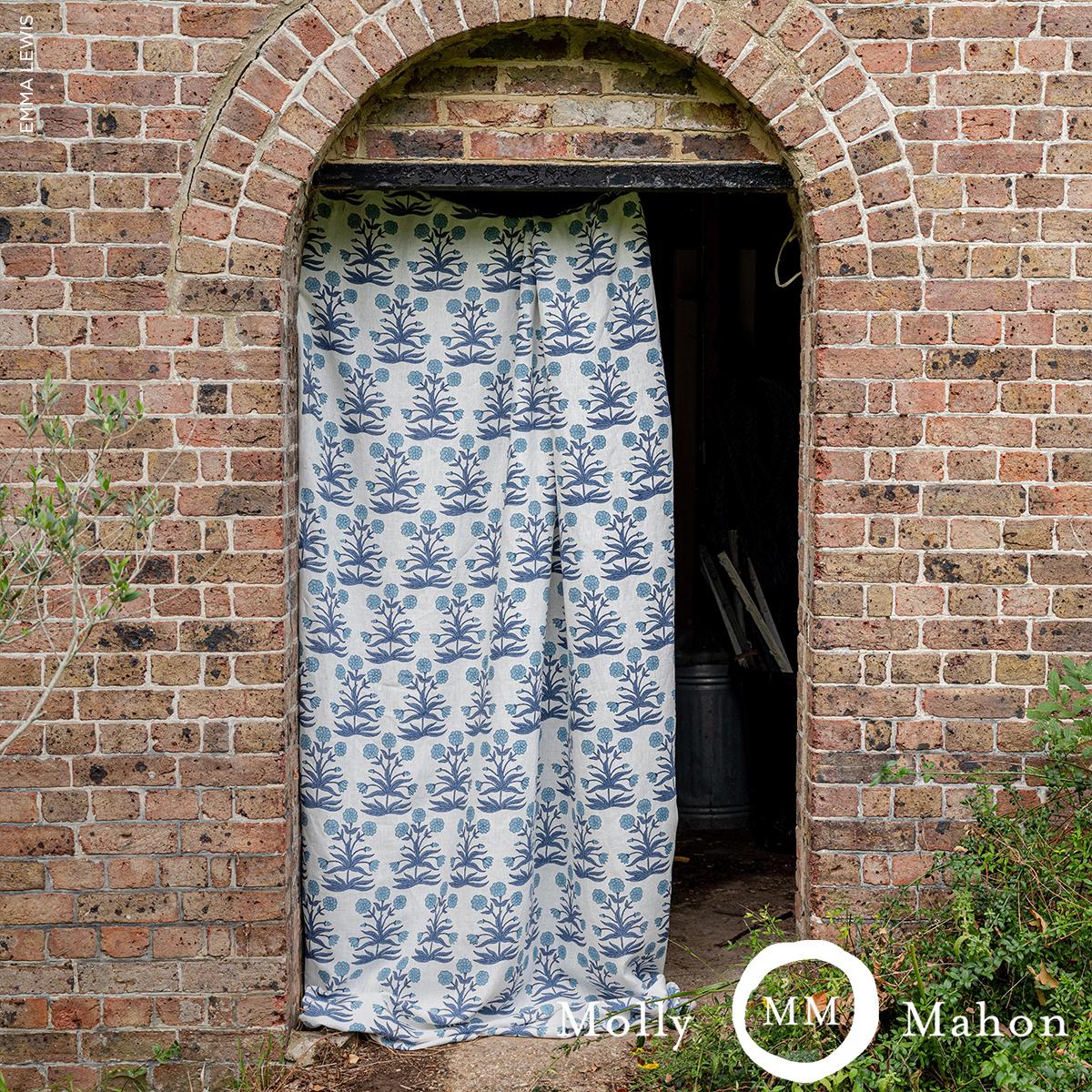 Mughal Hand Block Print - Sky Indigo Fabrics | Schumacher