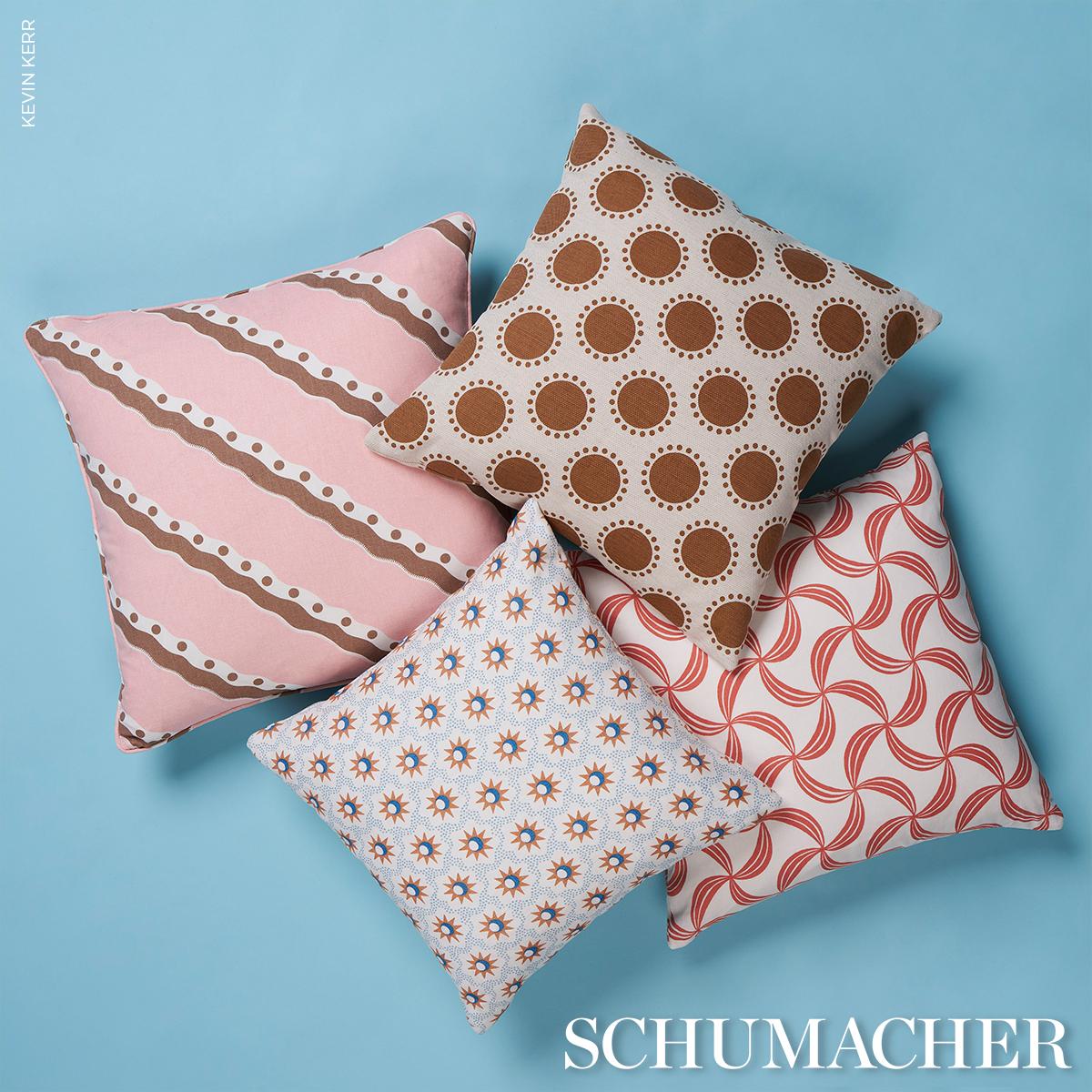 Lucie - Clay & Blue Fabrics | Schumacher