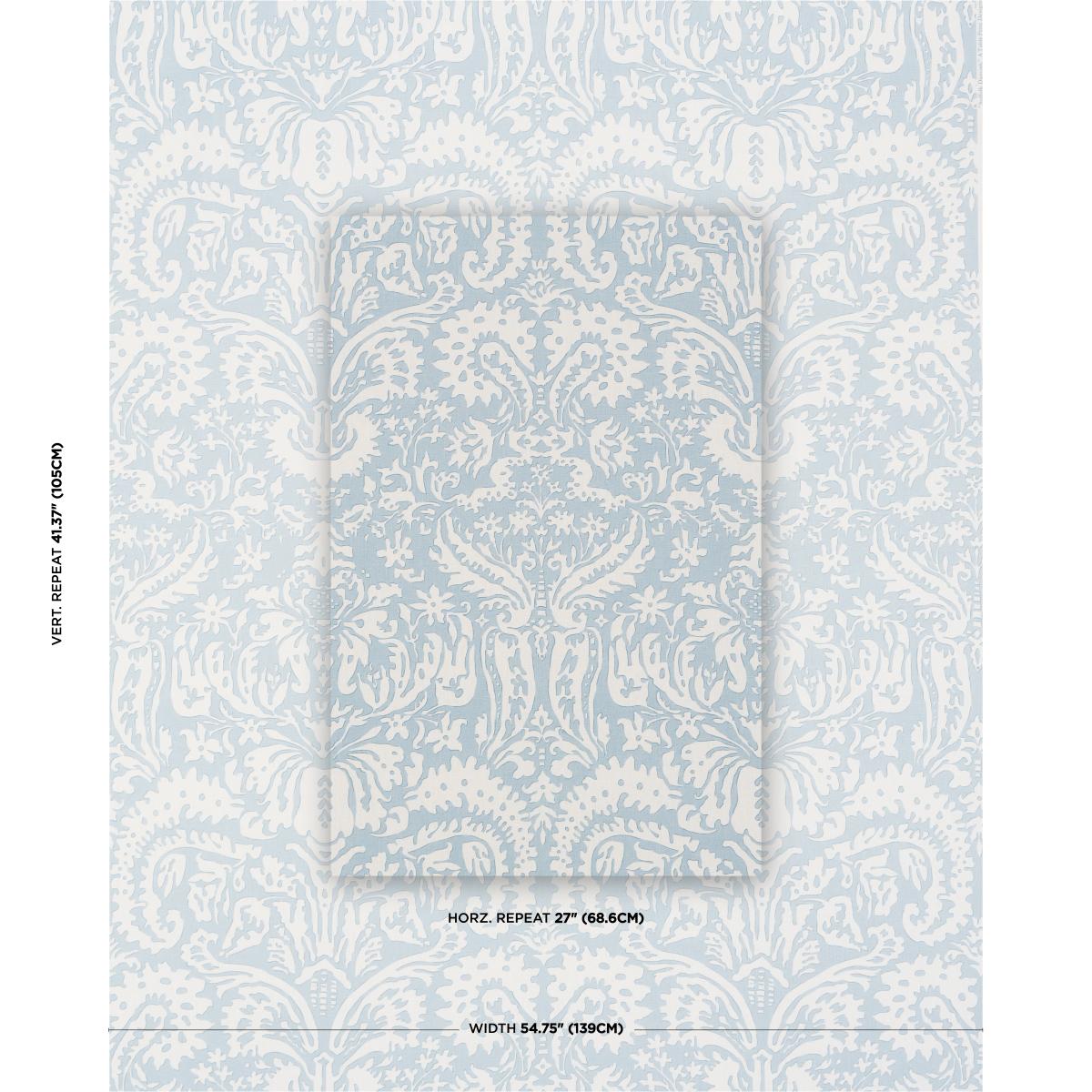 Suffolk Damask - Blue Fabrics | Schumacher