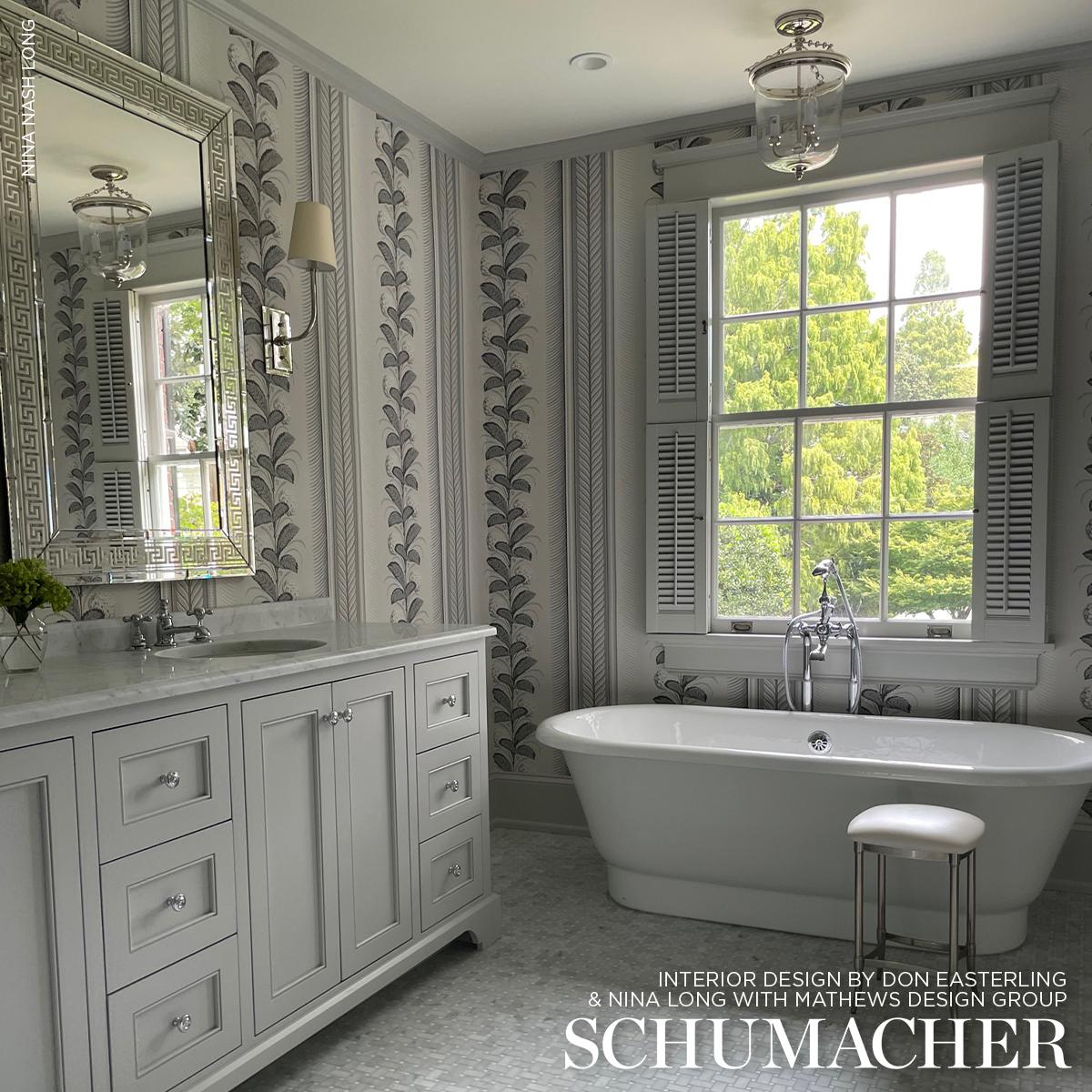 Hydrangea Drape - Grisaille Wallpapers | Schumacher