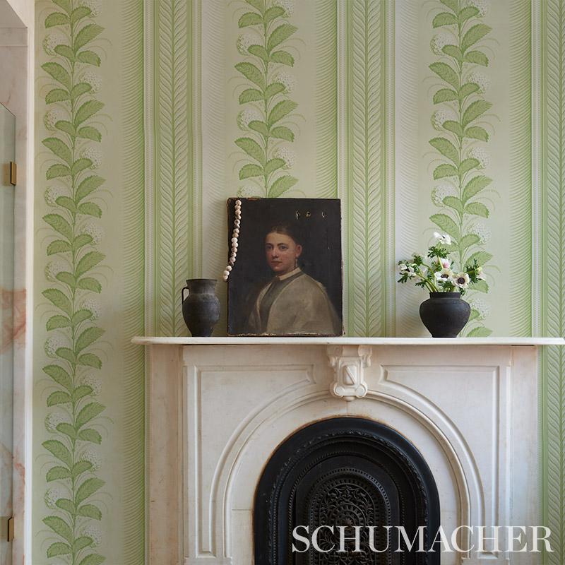 Hydrangea Drape - Green Wallpapers | Schumacher