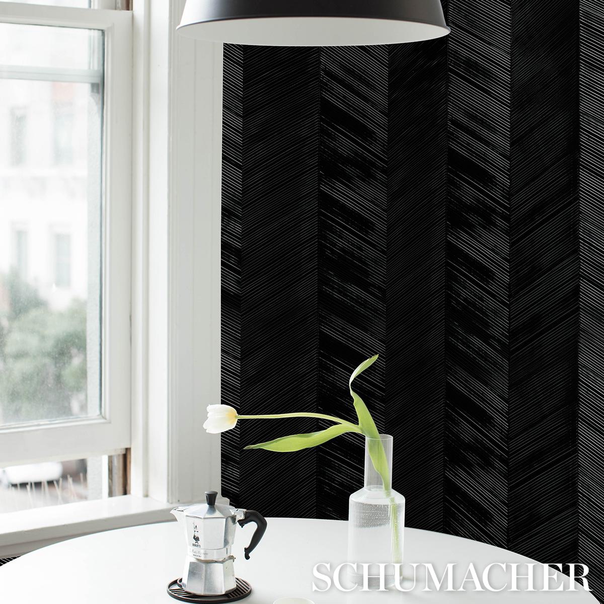 Chevron Texture - Onyx Wallpapers | Schumacher