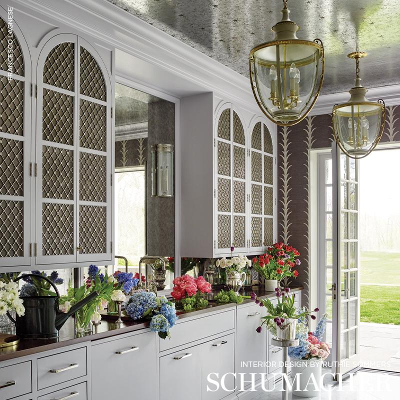 Glass Paneling - Silver Wallpapers | Schumacher