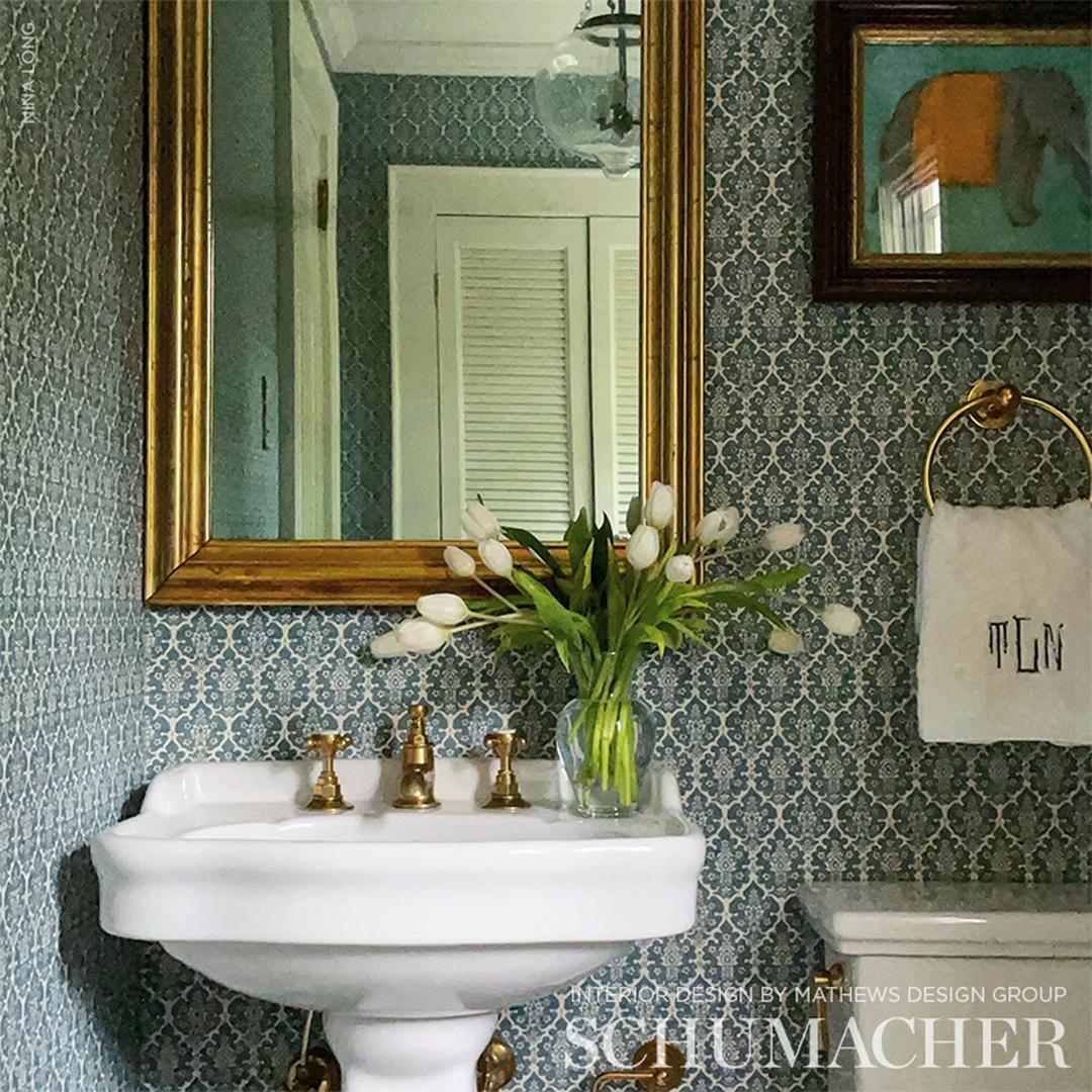 Burley - Peacock Blue Wallpapers | Schumacher