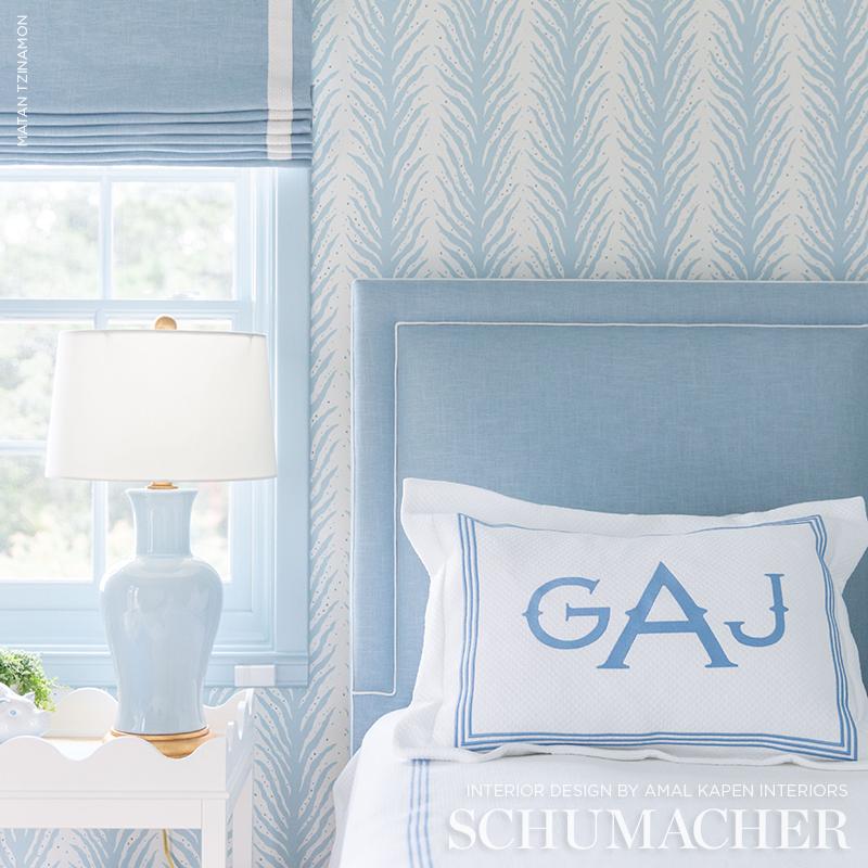 Creeping Fern - Slumber Blue Wallpapers | Schumacher