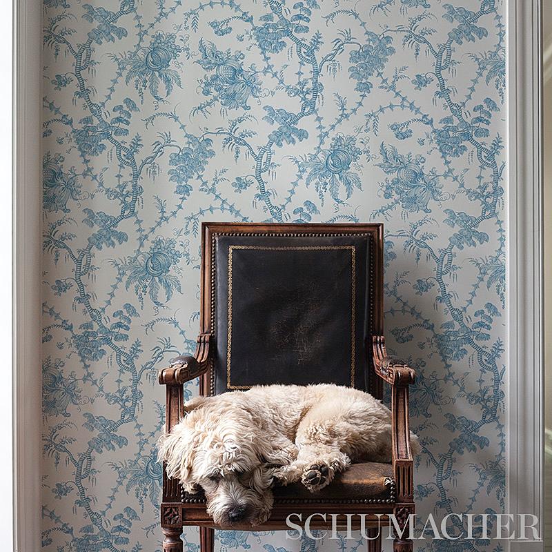 San Cristobal Toile - Peacock Wallpapers | Schumacher