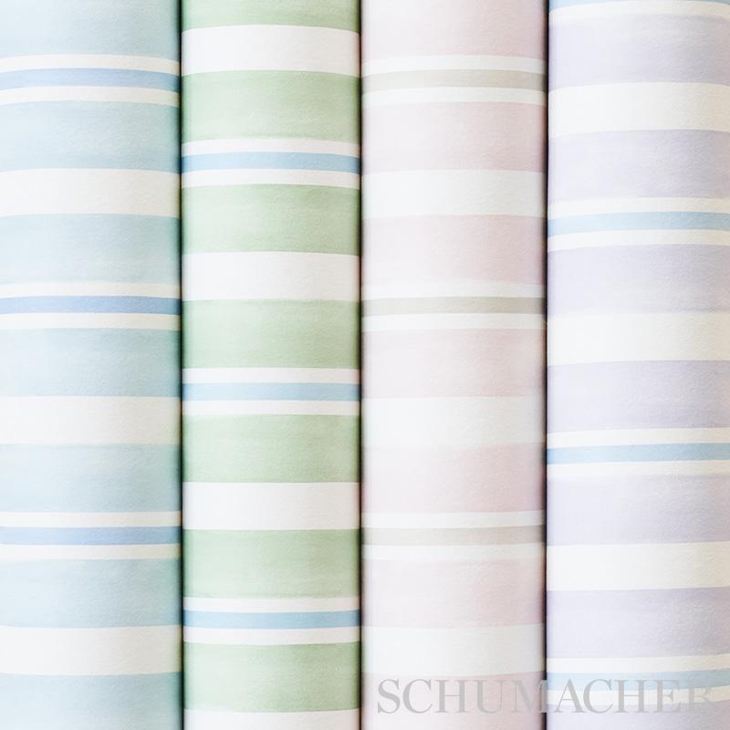 Watercolor Stripe - Leaf Wallpapers | Schumacher