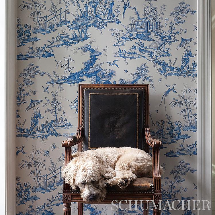 Shengyou Toile - Yellow Wallpapers | Schumacher