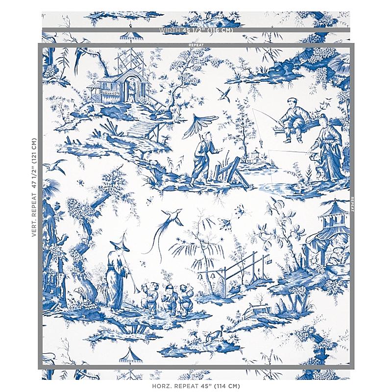 Shengyou Toile - Blue Wallpapers | Schumacher