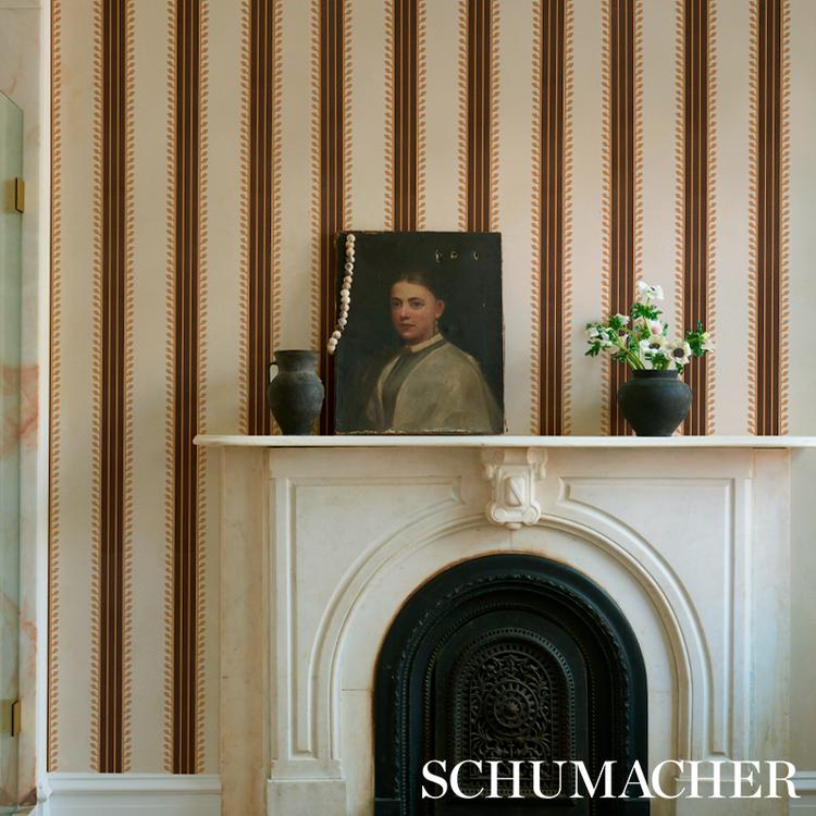 Etruscan Stripe - Brown Wallpapers | Schumacher