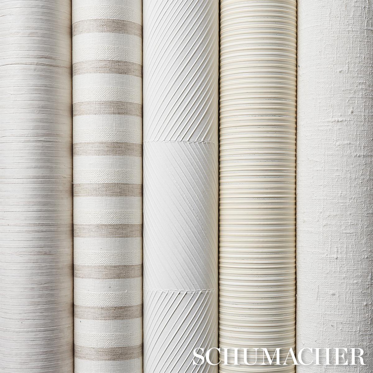 Textured Linen Stripe - White Wallpapers | Schumacher