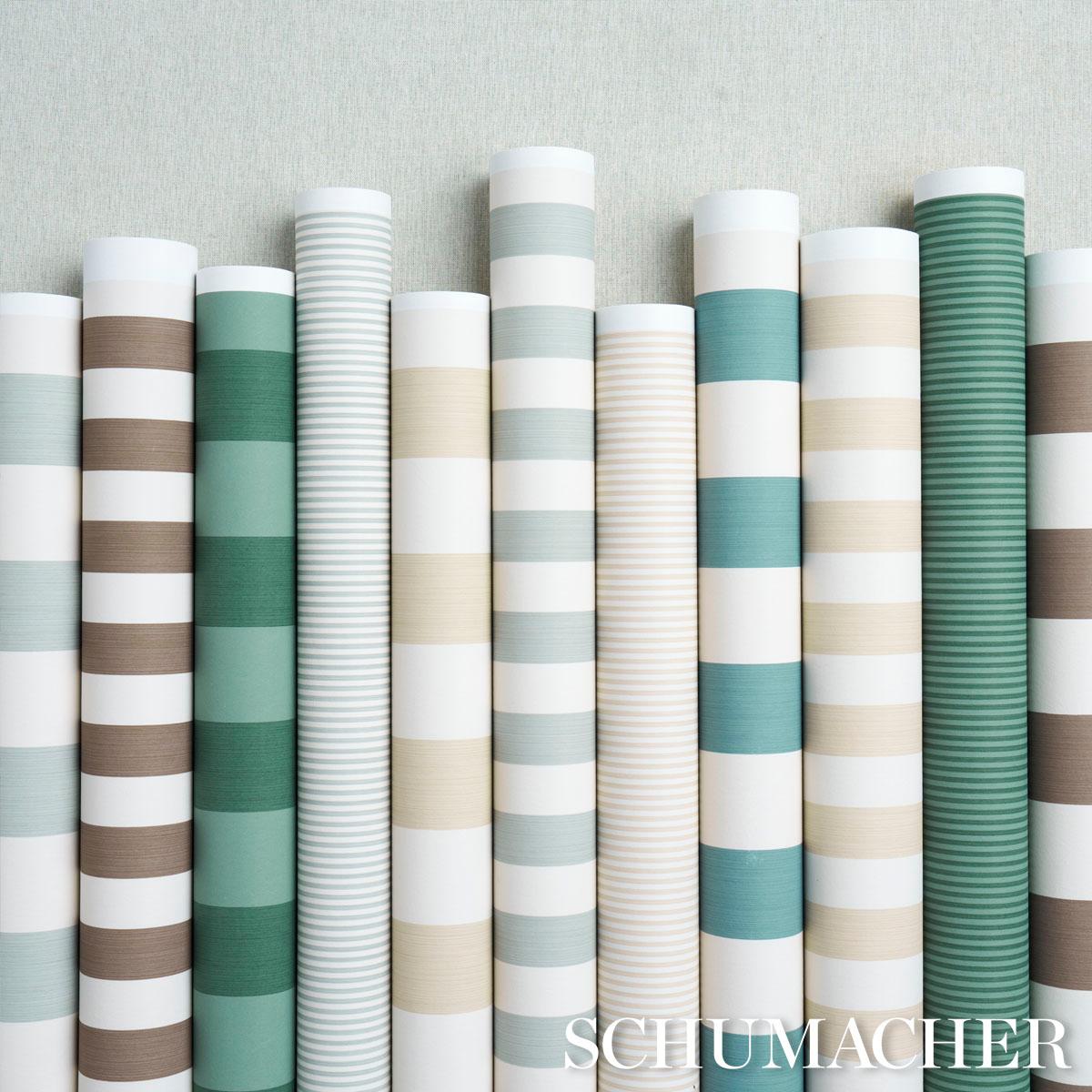 Edwin Stripe Narrow - Straw Wallpapers | Schumacher