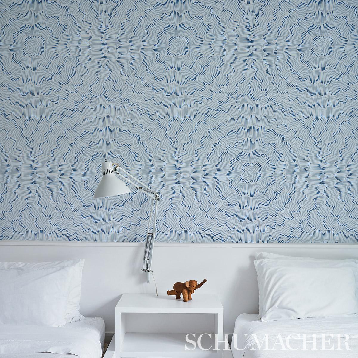 Feather Bloom - Blue Wallpapers | Schumacher