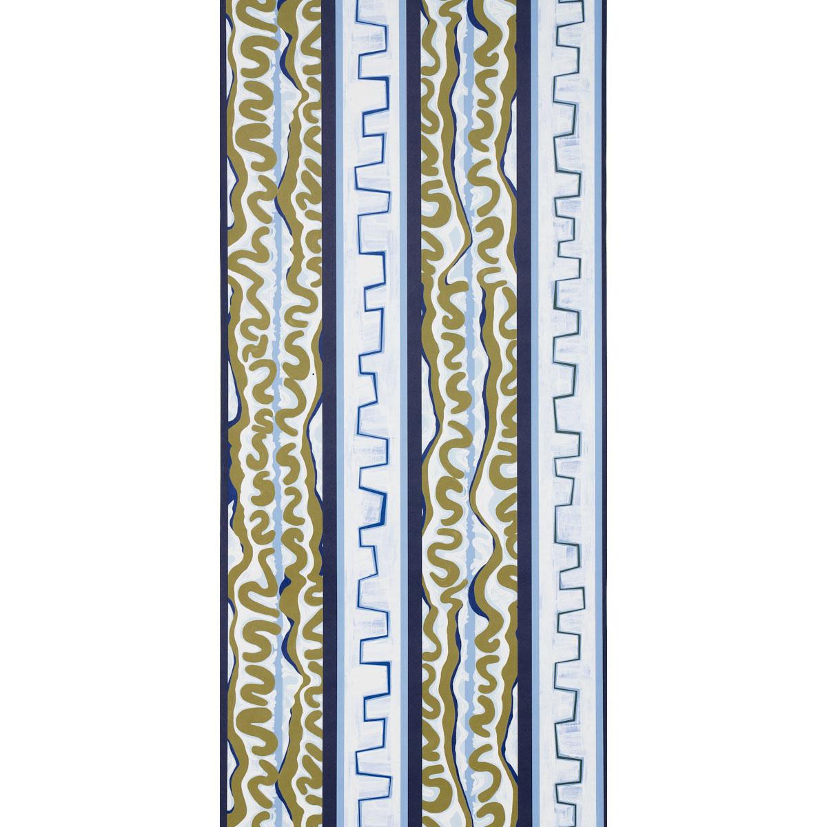 Night At The Opera - Deep Blue & Olive Wallpapers | Schumacher