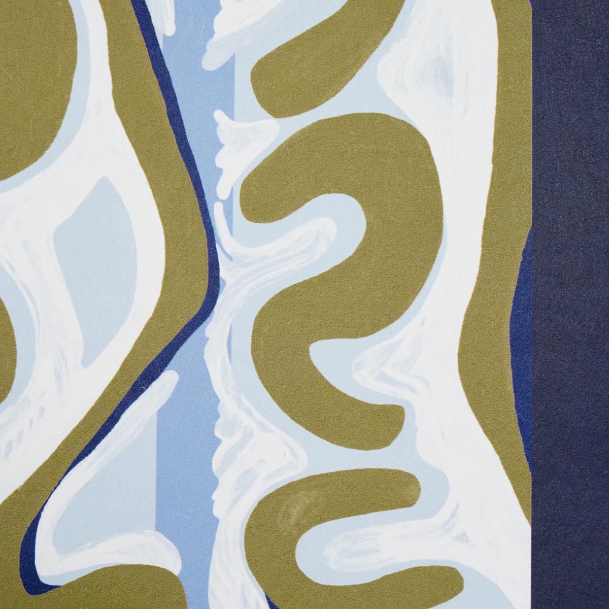 Night At The Opera - Deep Blue & Olive Wallpapers | Schumacher