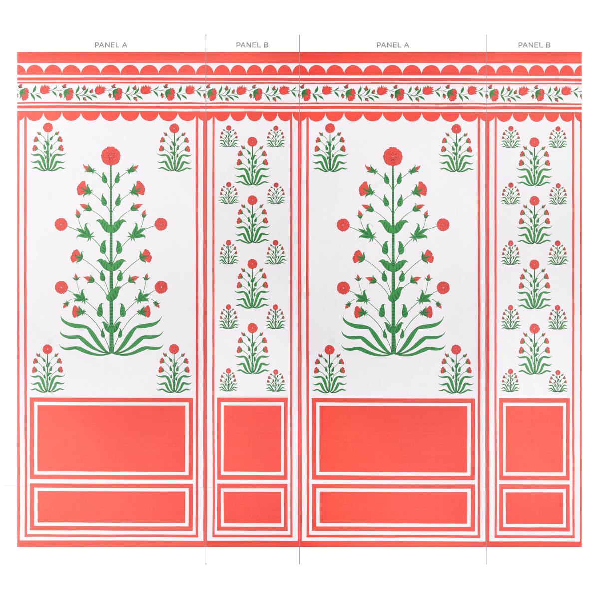 Royal Poppy Panel A - Red Wallpapers | Schumacher