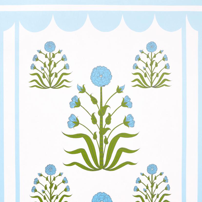 Royal Poppy Panel A - Blue Wallpapers | Schumacher