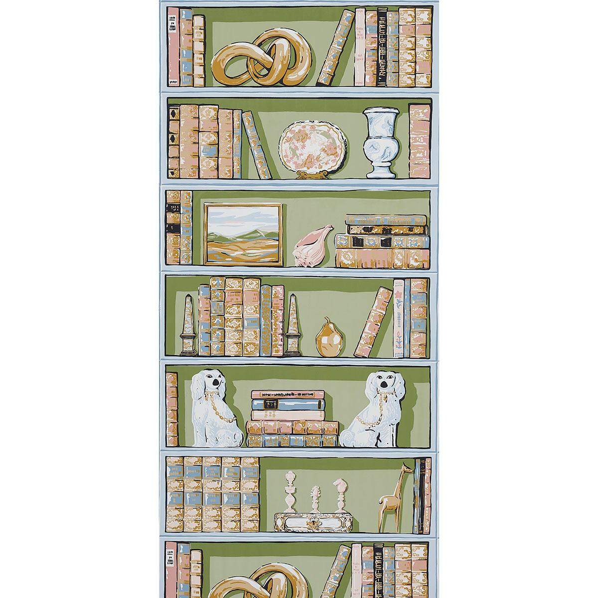 Natalie’s Library - Celadon Wallpapers | Schumacher