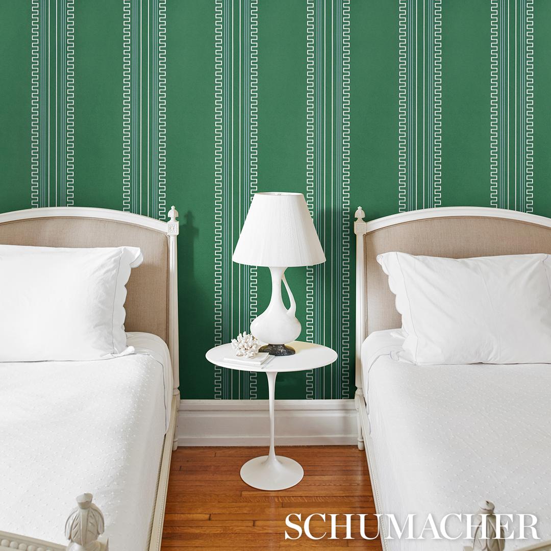 Greco Stripe - Green Wallpapers | Schumacher