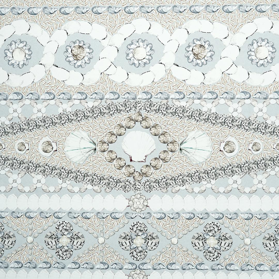 Shell Grotto Panel B - Seafoam Wallpapers | Schumacher