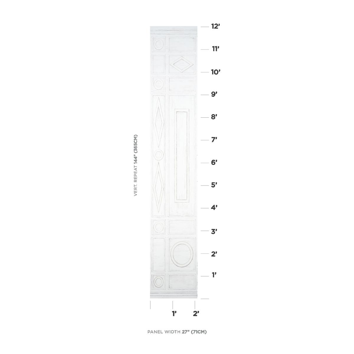 Swedish Manor Panel B - White Wallpapers | Schumacher