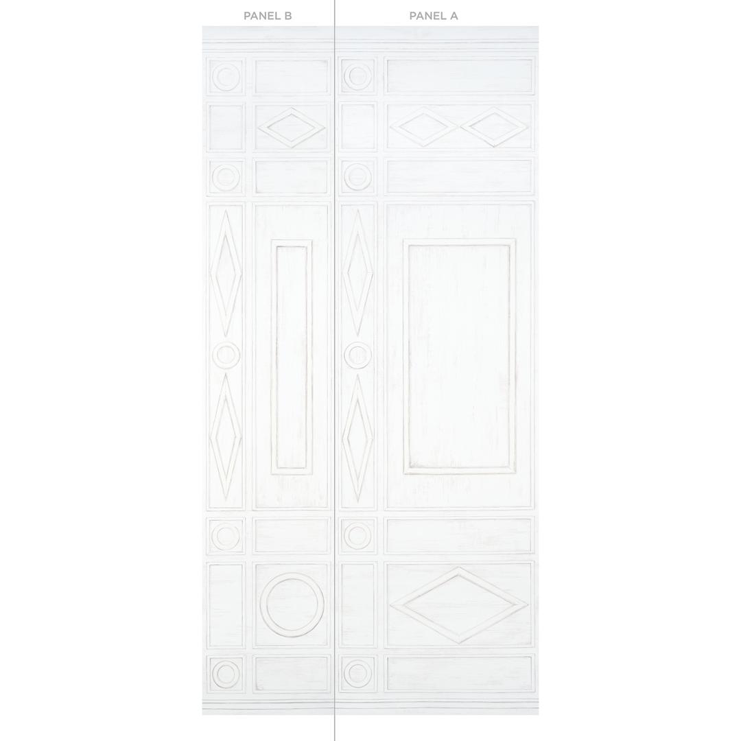Swedish Manor Panel B - White Wallpapers | Schumacher