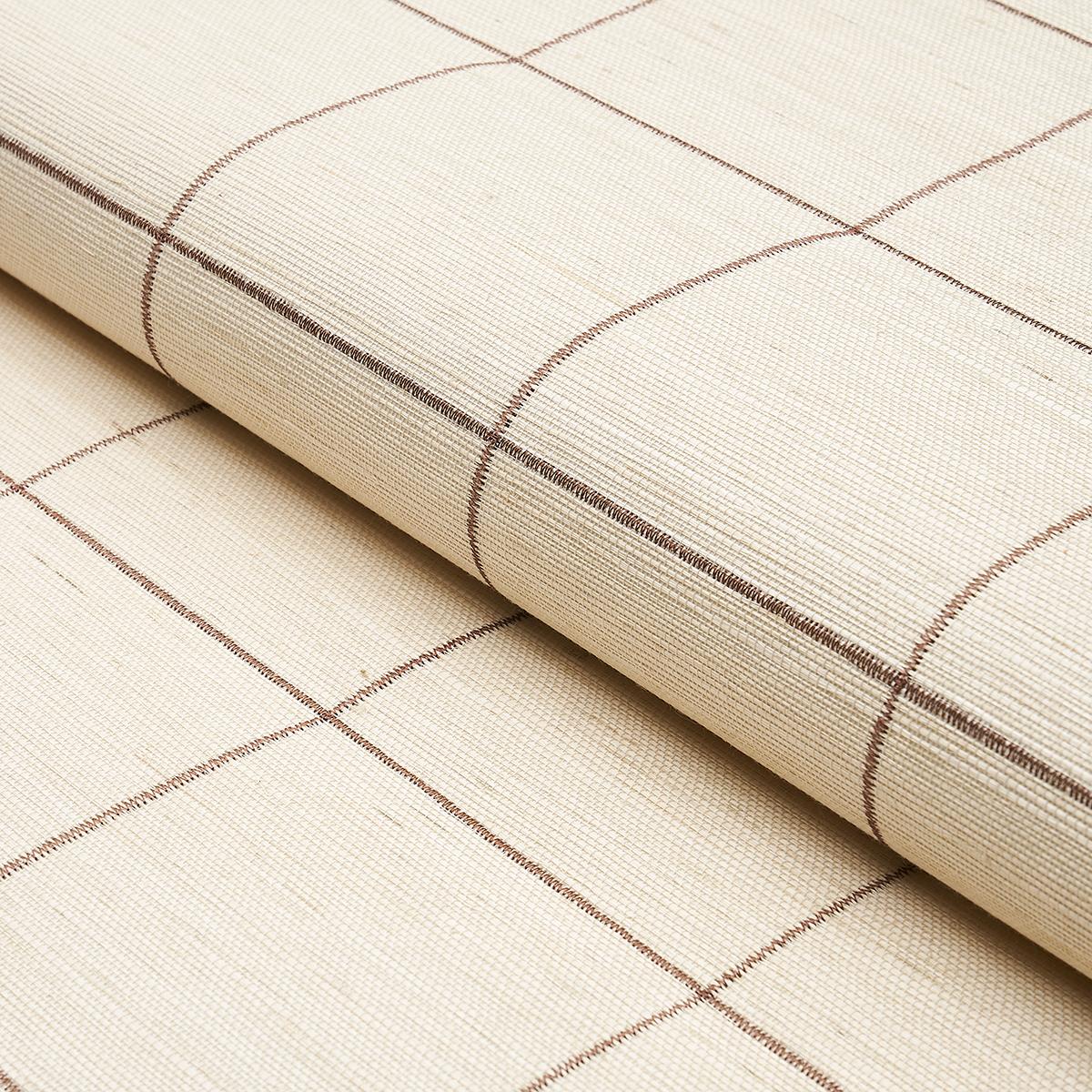 Windowpane Embroidered Sisal - Java Wallpapers | Schumacher